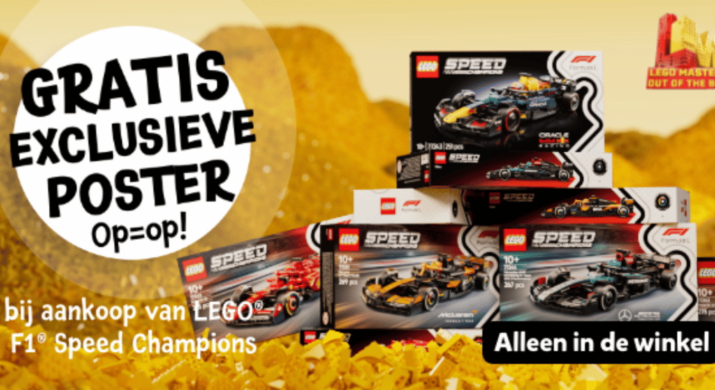 Gratis LEGO Speed Champions F1 poster bij de Intertoys