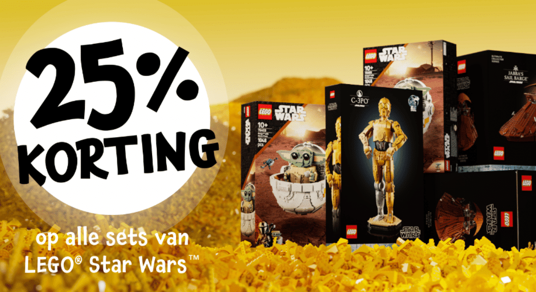 25% korting op alle LEGO Star Wars sets bij Intertoys